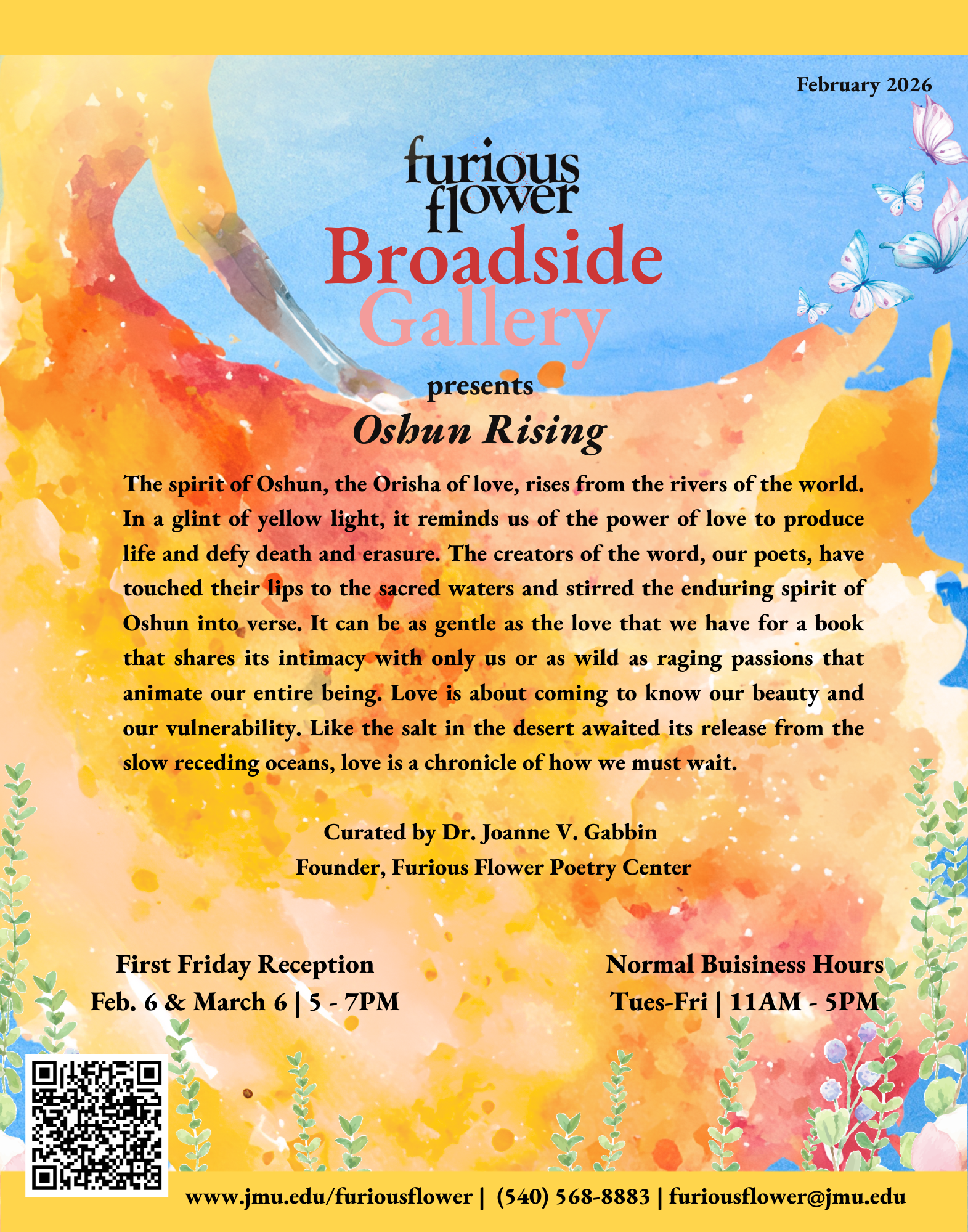 Furious Flower Poetry Broadside Exhibit: Oshun Rising - Harrisonburg